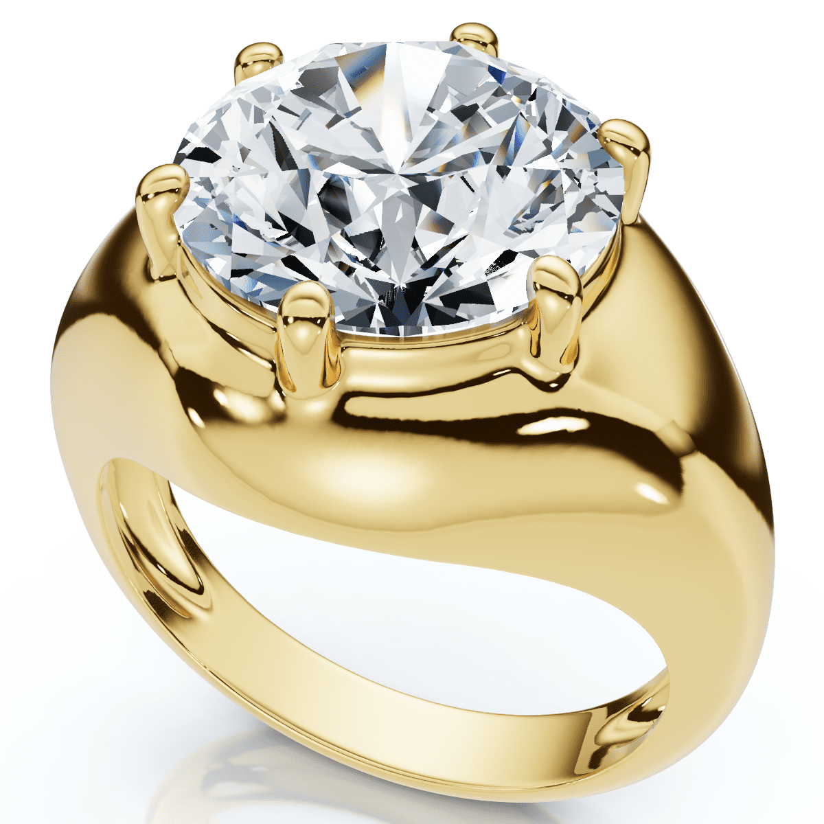 Pompeii Certified 5Ct Bryn Diamond Solitaire Engagement Ring 14k Gold ...