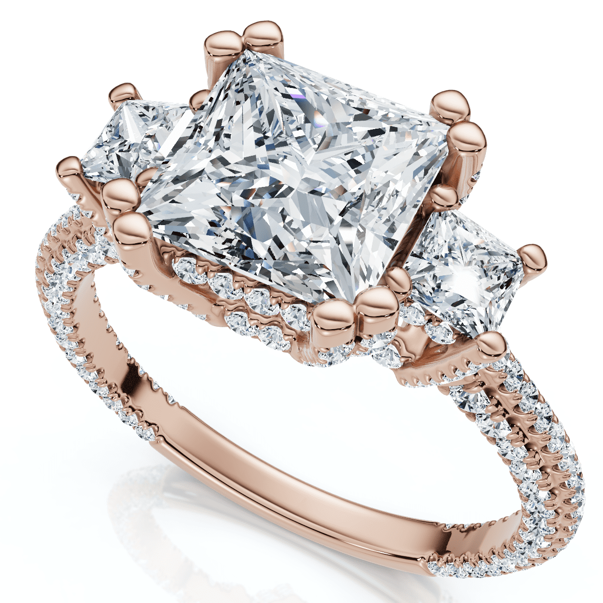 Pompeii Certified 5Ct Michelle Princess Cut Diamond Engagement Ring 14k ...