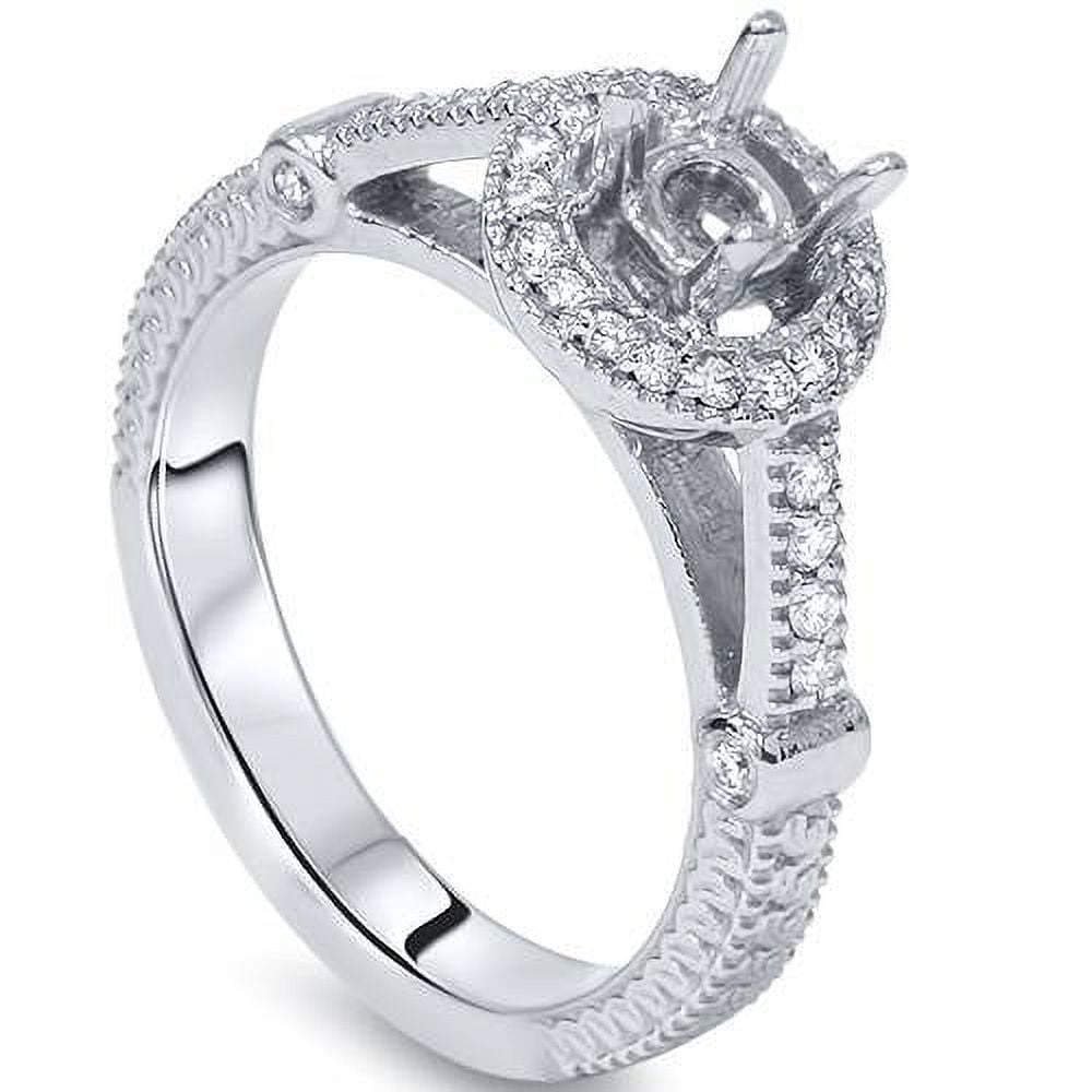 Pompeii Diamond Engagement Ring Setting Semi Mount Ring 14K White Gold ...