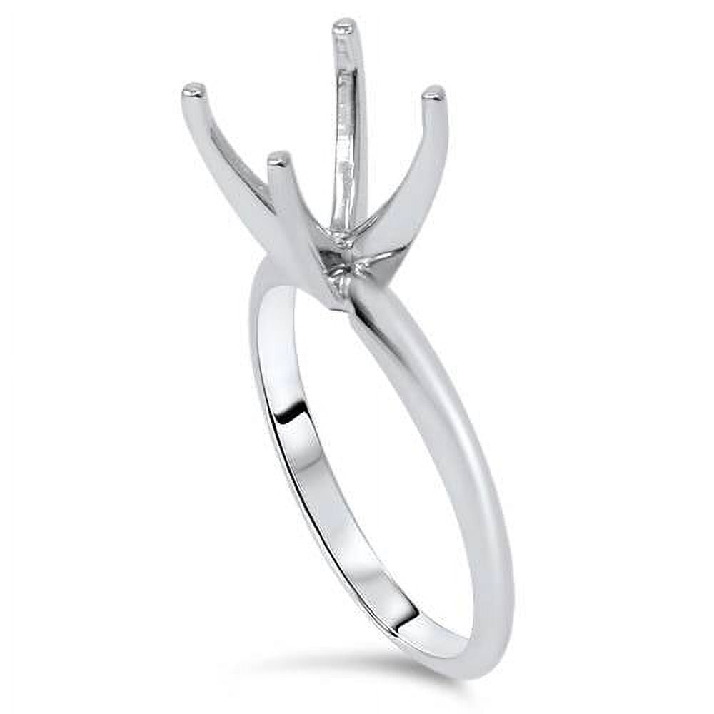Pompeii Four Prong Solitaire Engagement Ring Setting 14K White Gold ...