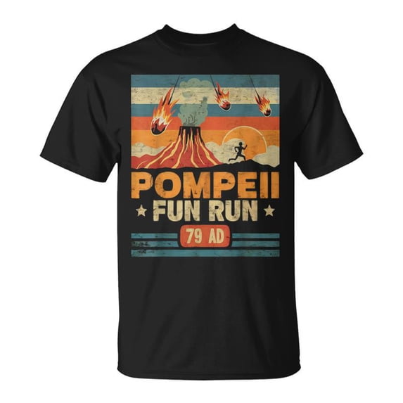 Pompeii Fun Run Retro Volcano Lover Geology Volcanologist TShirt ...
