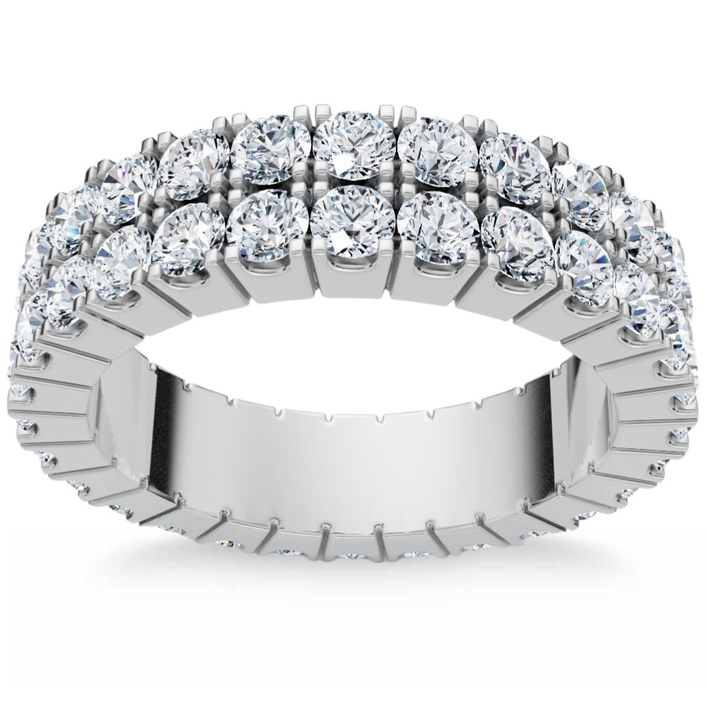 Pompeii 2.25Ct Diamond Eternity Wedding Anniversary Ring Double Row 10k ...
