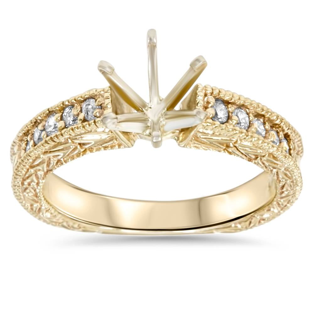 Pompeii Gold 1/4ct Diamond Engagement Semi Mount Ring Setting (G/H,I1 ...
