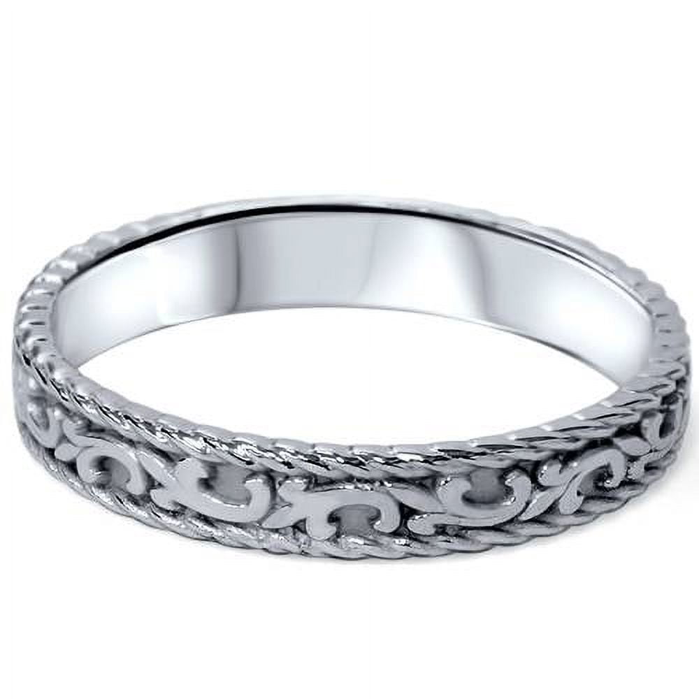 Pompeii Hand Braided Wedding Band 14K White Gold 4mm (,) - Walmart.com