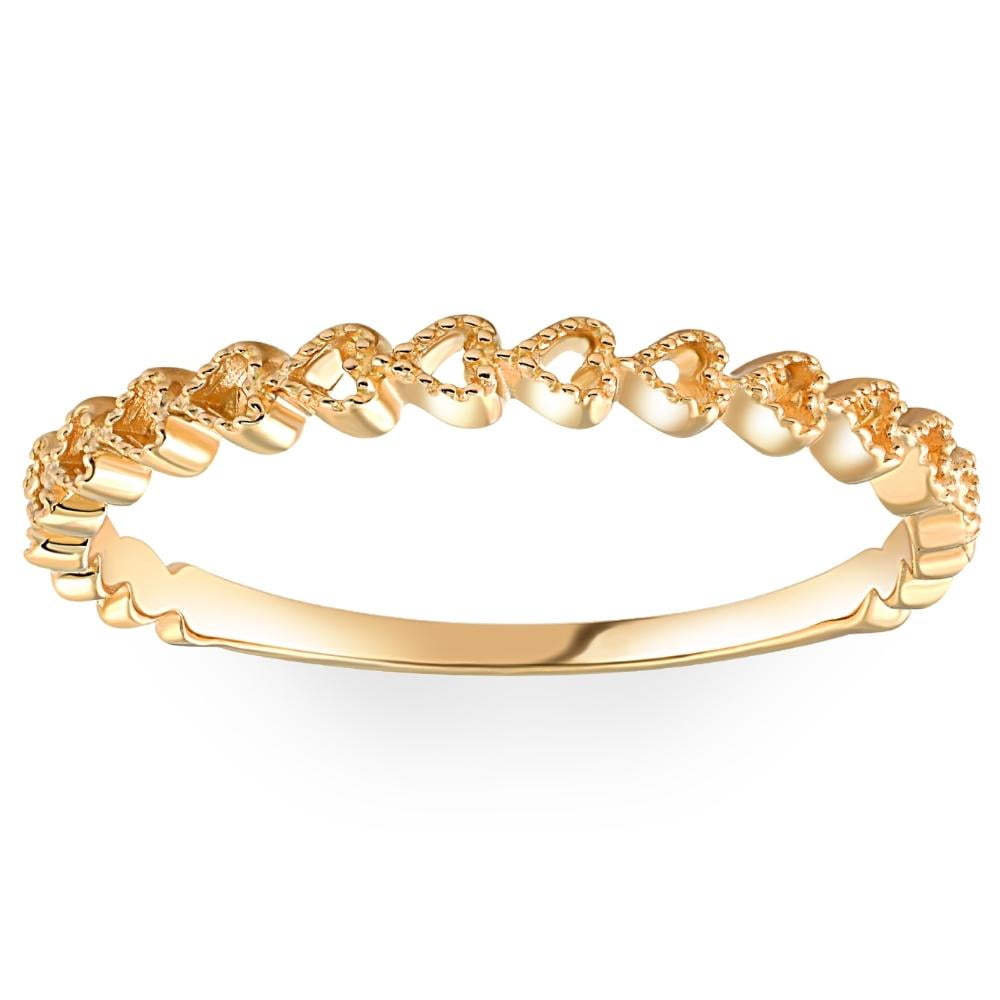 Pompeii Heart Shape Stackable Women's Ring Wedding Band in White, Rose ...