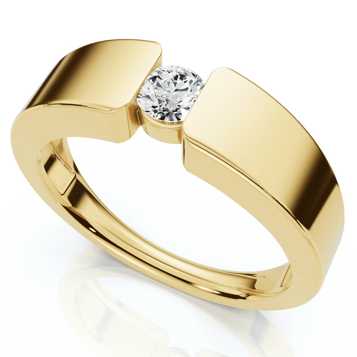 Pompeii Men's 1/4Ct Diamond Solitaire Wedding/Anniversary Ring 14k Gold or Pt Lab Grown ...