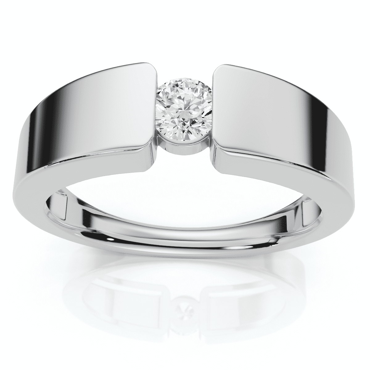 Pompeii Men's 1/4Ct Diamond Solitaire Wedding/Anniversary Ring 14k Gold or Pt Lab Grown ...