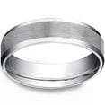 Pompeii Men's 10k White Gold 6mm Plain Wedding Band with Satin Center ...
