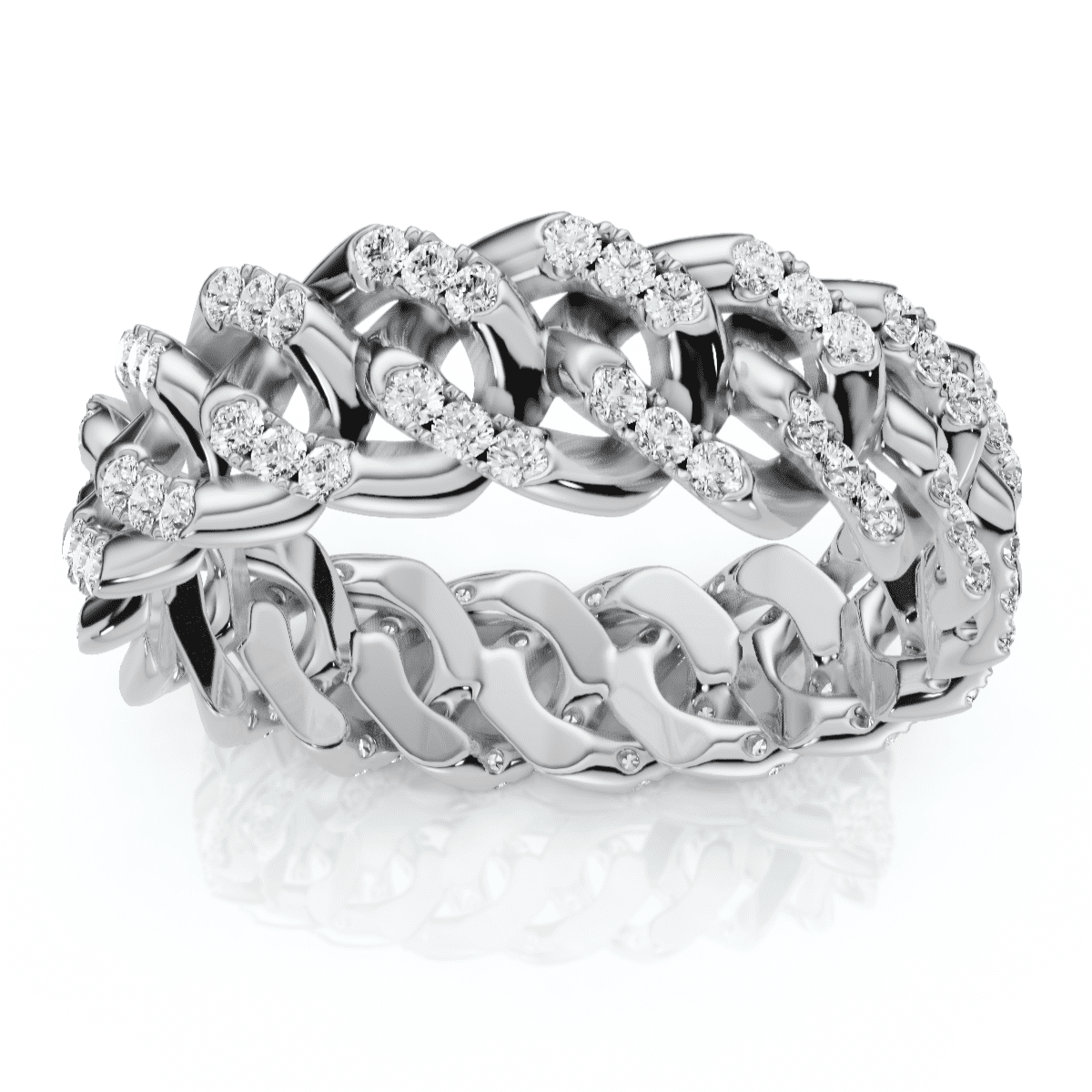 Pompeii Men's Braided Cuban Diamond Ring 14k Gold Lab Grown (E/F,VS1 ...