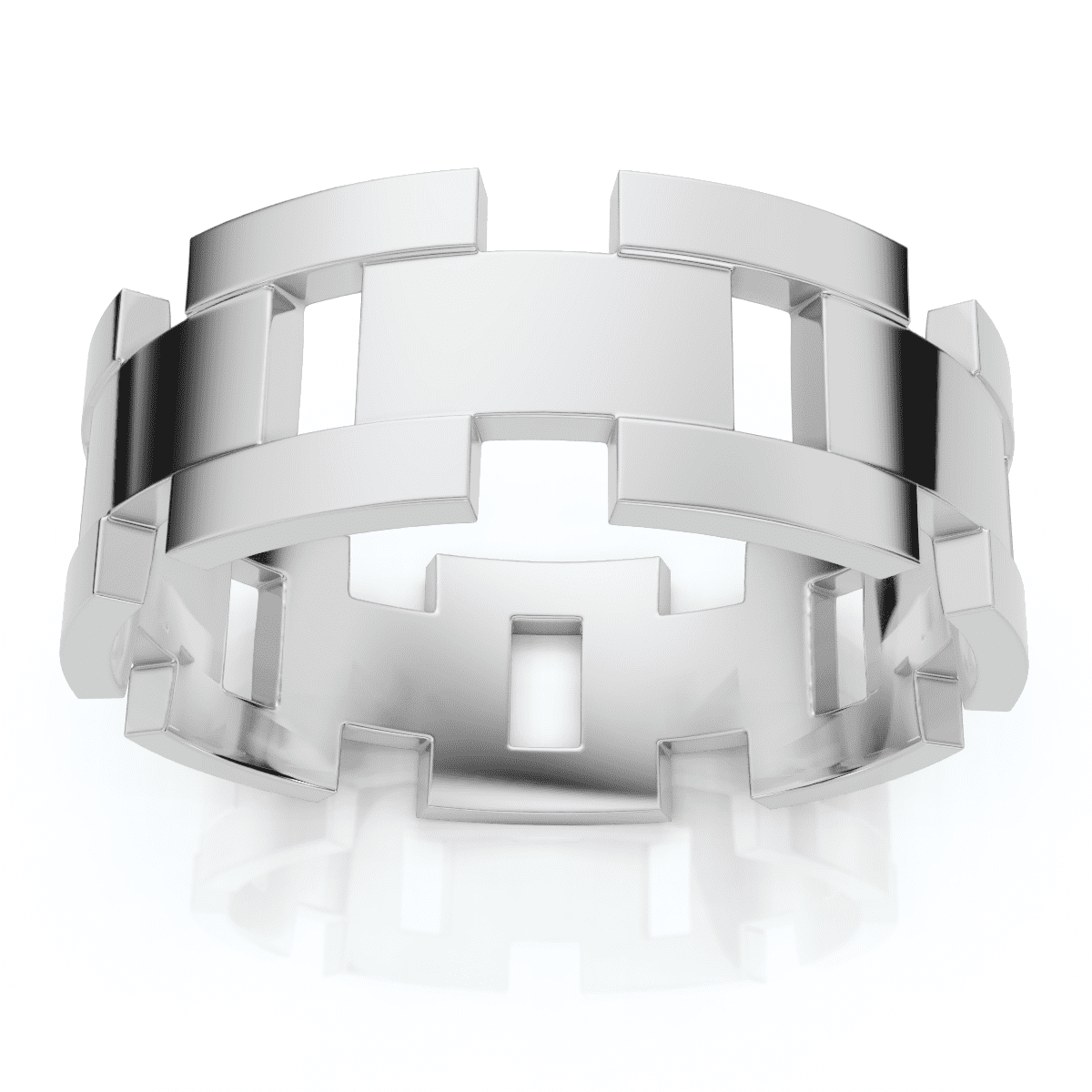 Pompeii Men's Calvin 8mm Interlocked Wedding Band 10k Gold Band ...