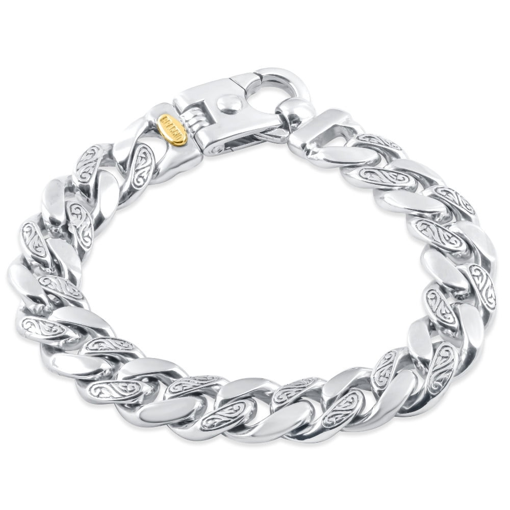 Pompeii Men's Designed Link 14k Gold (87gram) or Platinum (163gram) 12mm Bracelet 8.75 ...