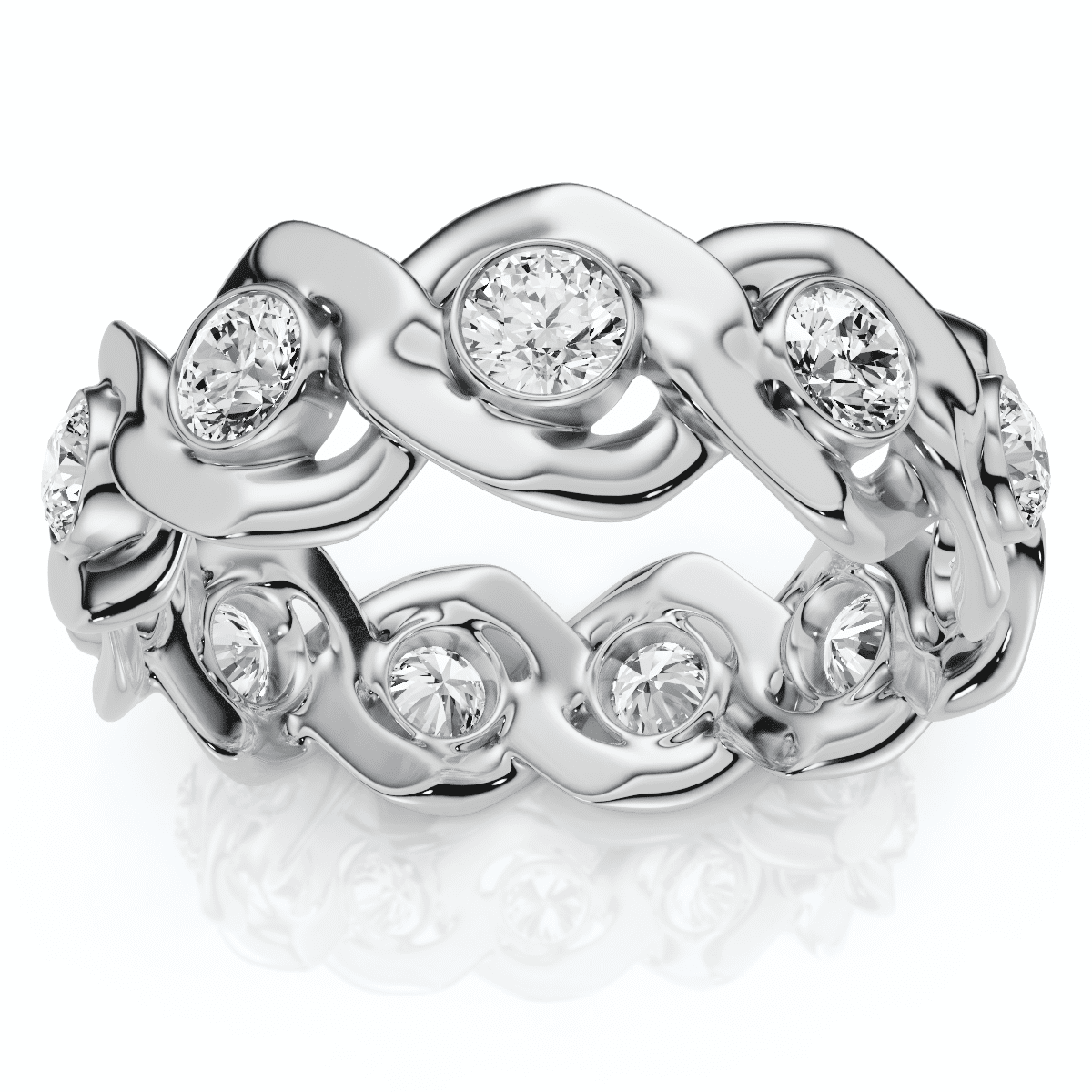 Pompeii Men's Grant Diamond Flat Cuban Ring 14k Gold EF/VS Lab Grown (E ...