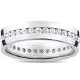 Pompeii Mens 1 1/4ct Real Diamond Channel Set Eternity Ring Wedding ...