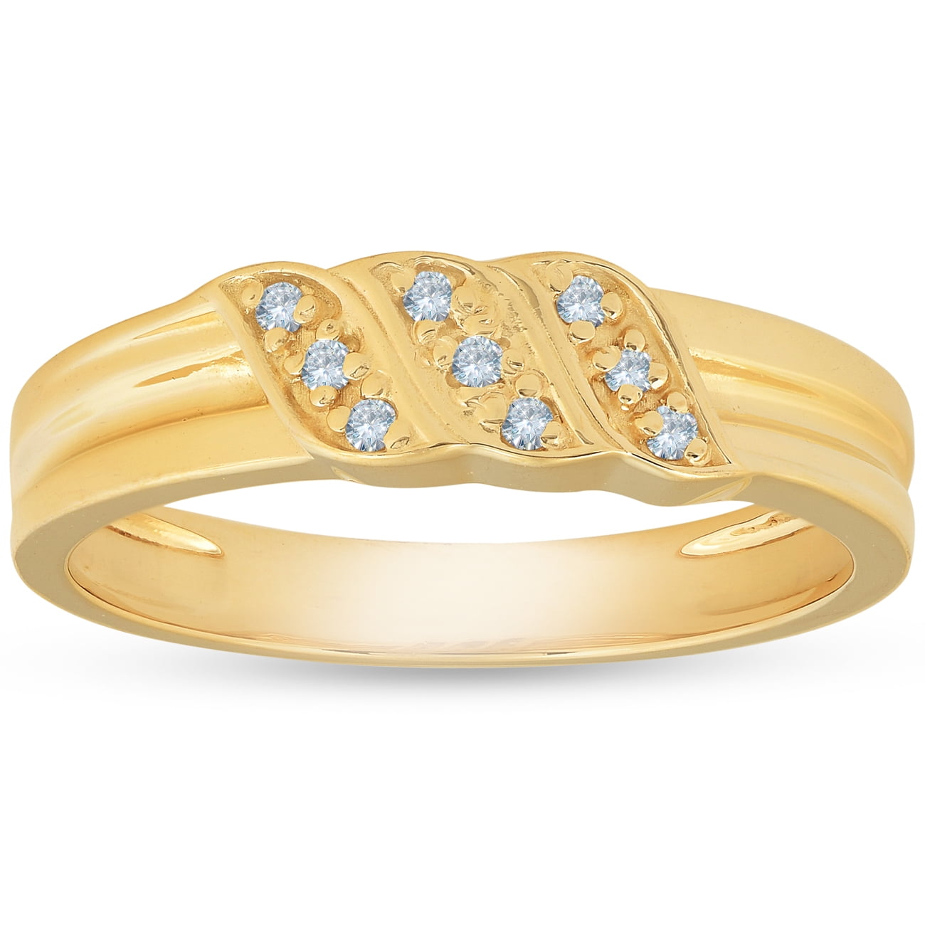 Pompeii Mens 10k Yellow Gold Diamond Ring Anniversary Wedding Band (I/J ...