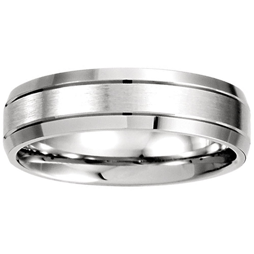 Pompeii Mens 14k White Gold Brushed Wedding Band 6MM Wide (,) - Walmart.com