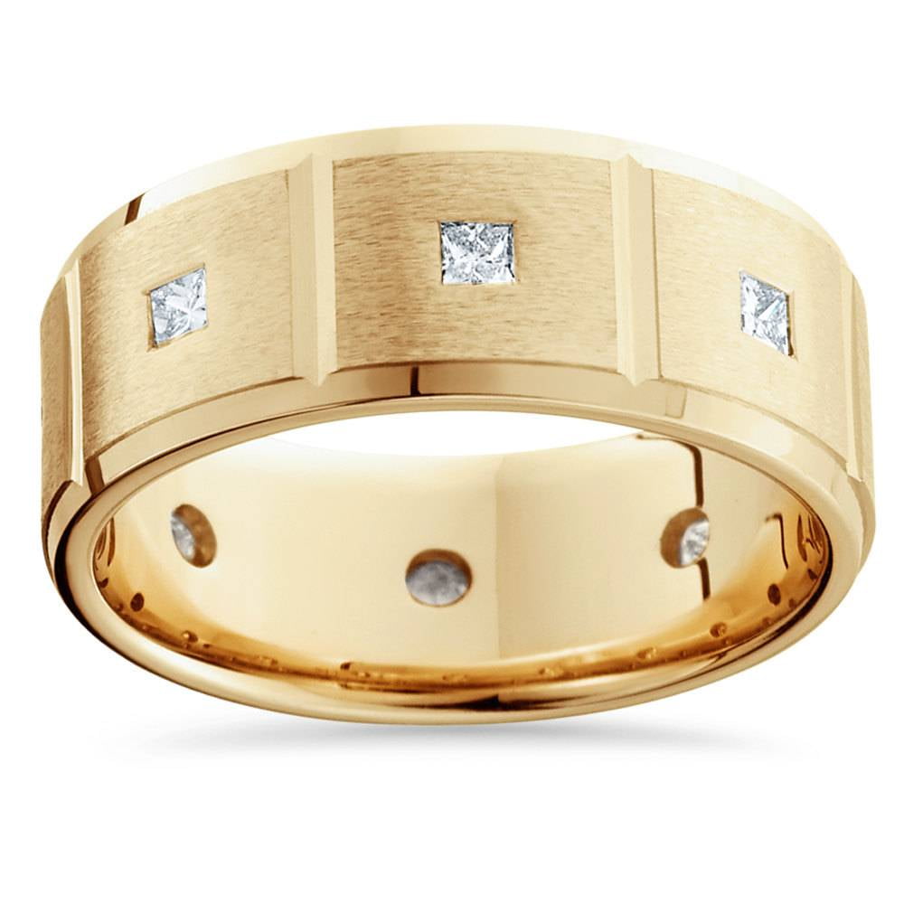Pompeii Mens 3/4ct Princess Cut Diamond Wedding Ring Band Lab Grown (FG ...