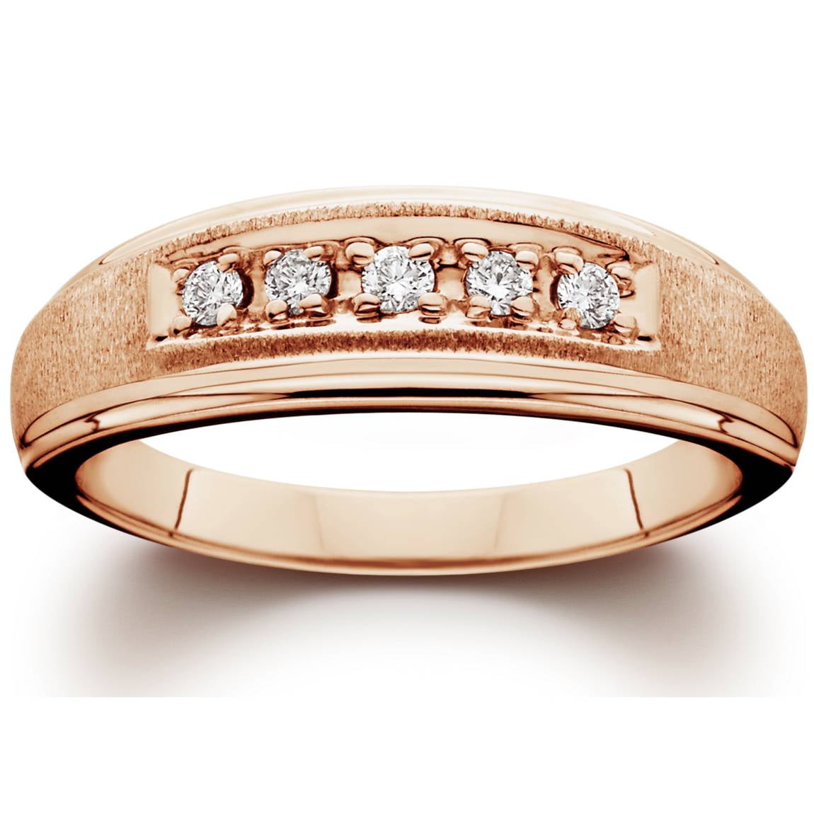Pompeii Mens Diamond Ring 14K Rose Gold (H/I,I1-I2) - Walmart.com