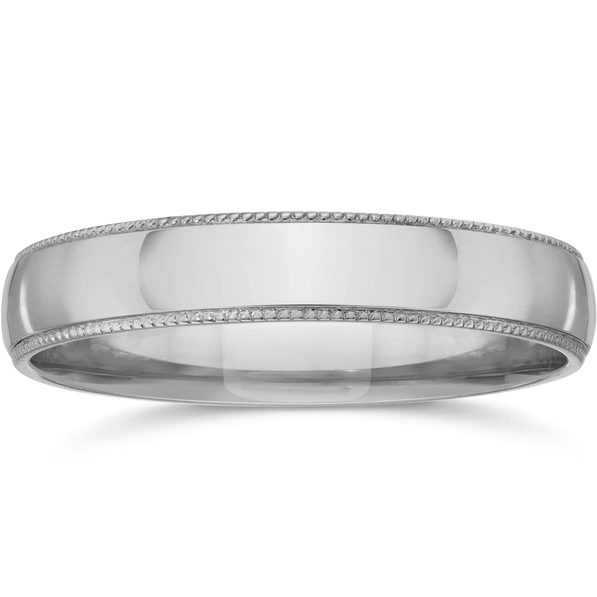 Pompeii Milgrain Edge Wedding Band 14K White Gold (,) - Walmart.com
