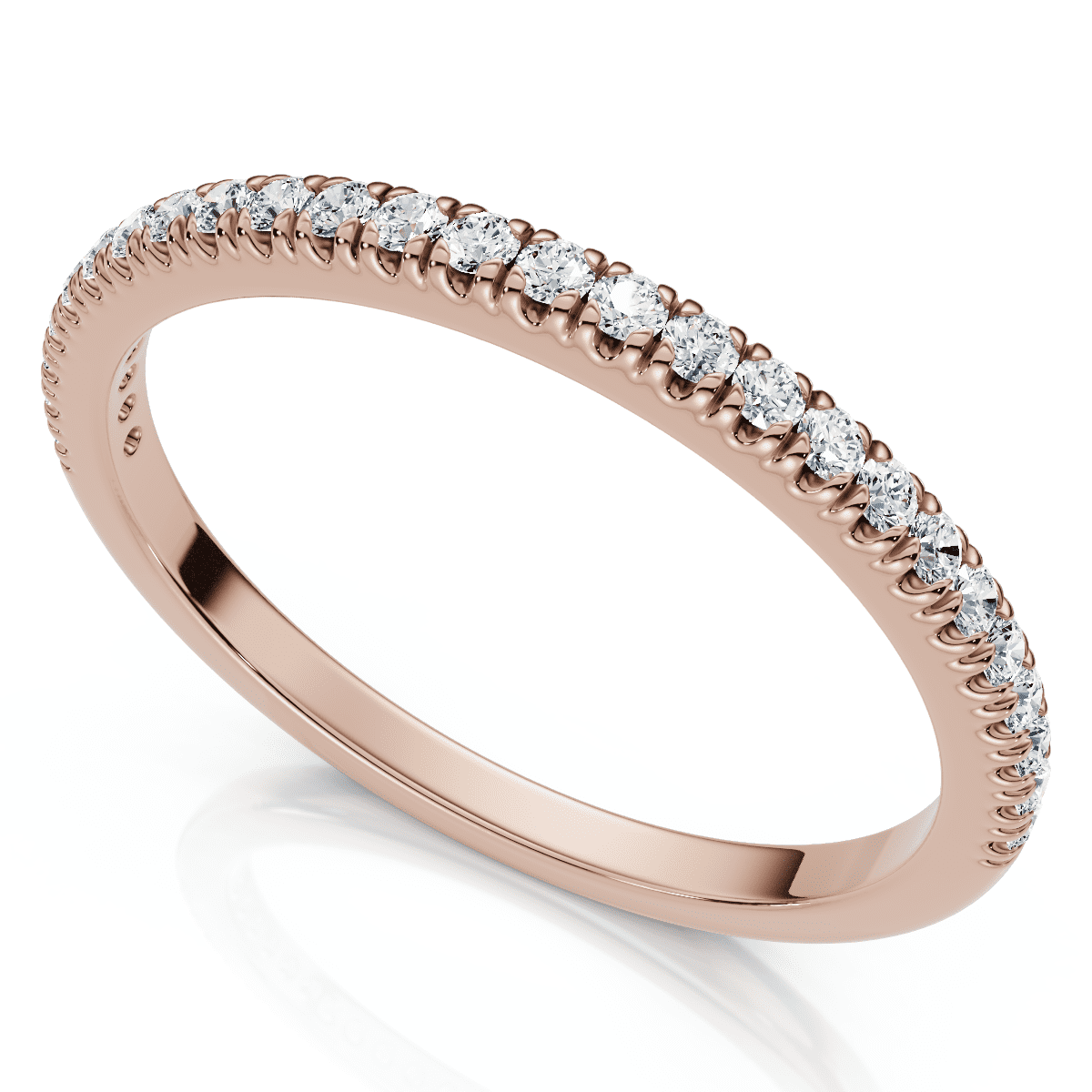 Pompeii Pavé Diamond Thin Stackable Wedding Ring 14k Gold or Platinum Lab Grown EF/VS - Walmart.com