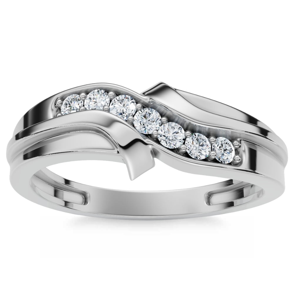 Pompeii Platinum 1/4ct Diamond Mens Wedding Ring (H/I,I1-I2) - Walmart.com
