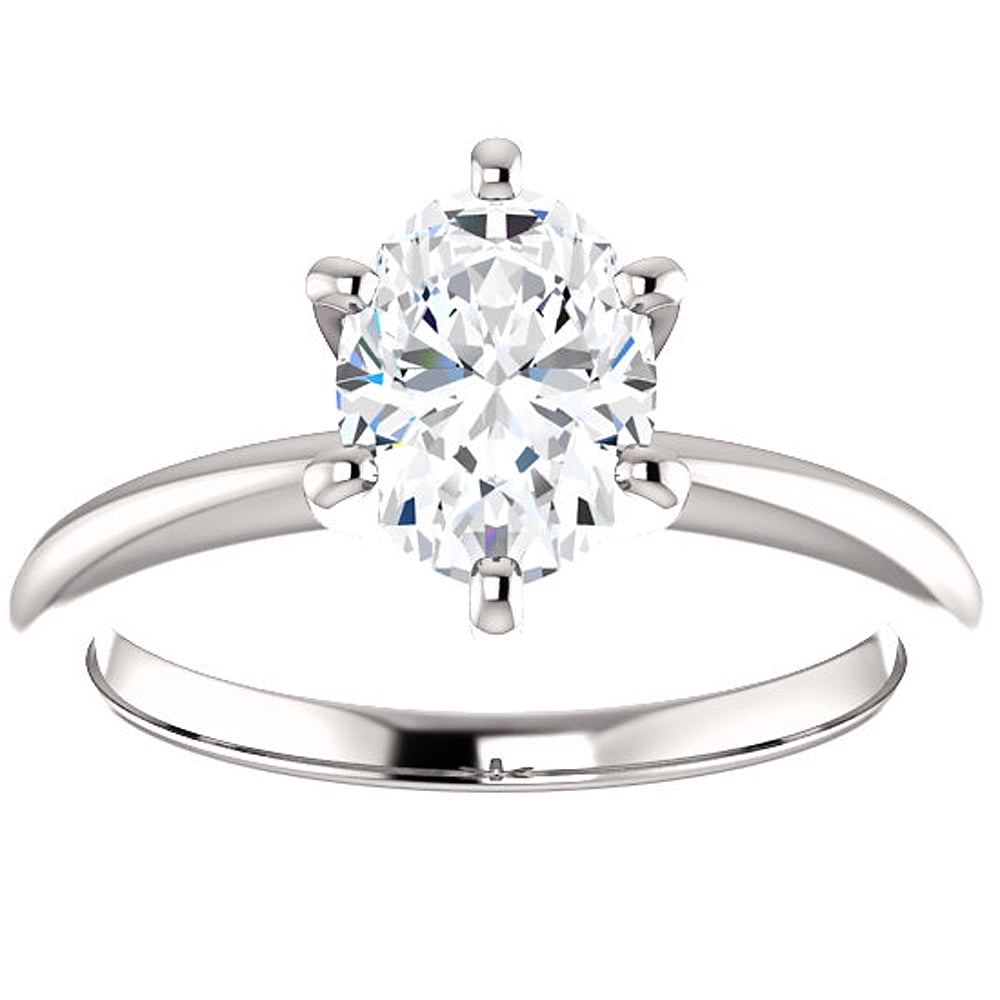 Pompeii Platinum 1 Ct Oval Diamond Solitaire Engagement Ring Lab Grown ...