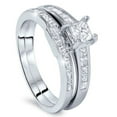 Pompeii Princess Cut Diamond Engagement Ring Wedding Ring Set 1ct 14K White Gold - Walmart.com