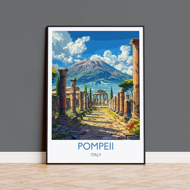 Pompeii Travel Poster Wall Art, Travel Print Of Pompeii, Pompeii Art NO ...
