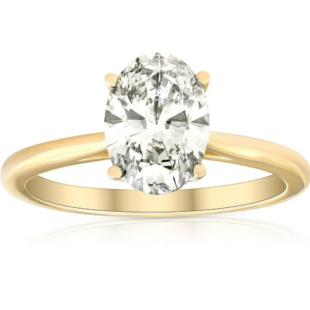 Pompeii VS 1 3/4Ct Solitaire Oval Diamond 14k Yellow Gold Engagement ...