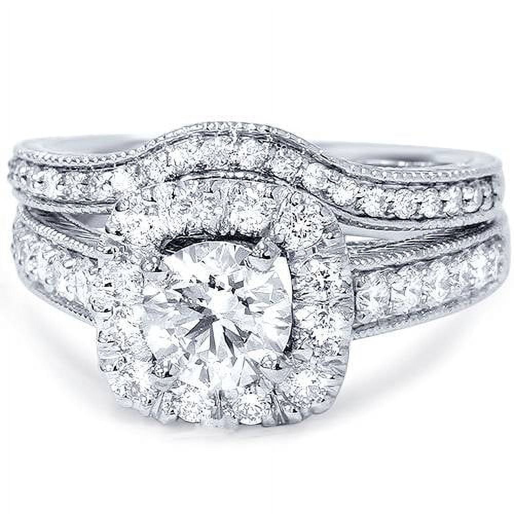 Pompeii VS 1 3/4ct (1 1/20ct Center) Cushion Halo Vintage Antique Engagement Wedding Ring ...