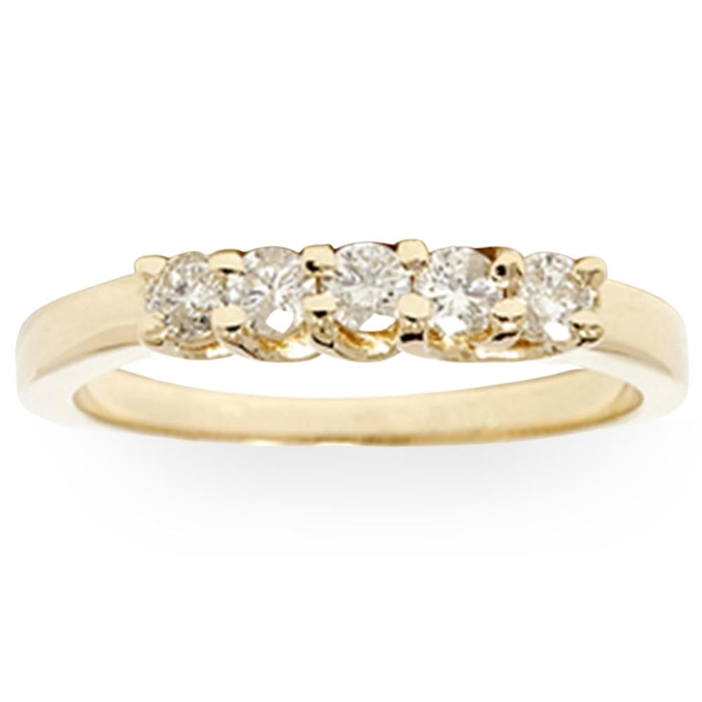 Pompeii Yellow Gold 1/2ct 14K Diamond Wedding Guard Ring New (G/H,I1 ...