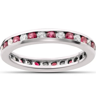 14K White Gold Ruby Eternity Band Ring - Walmart.com