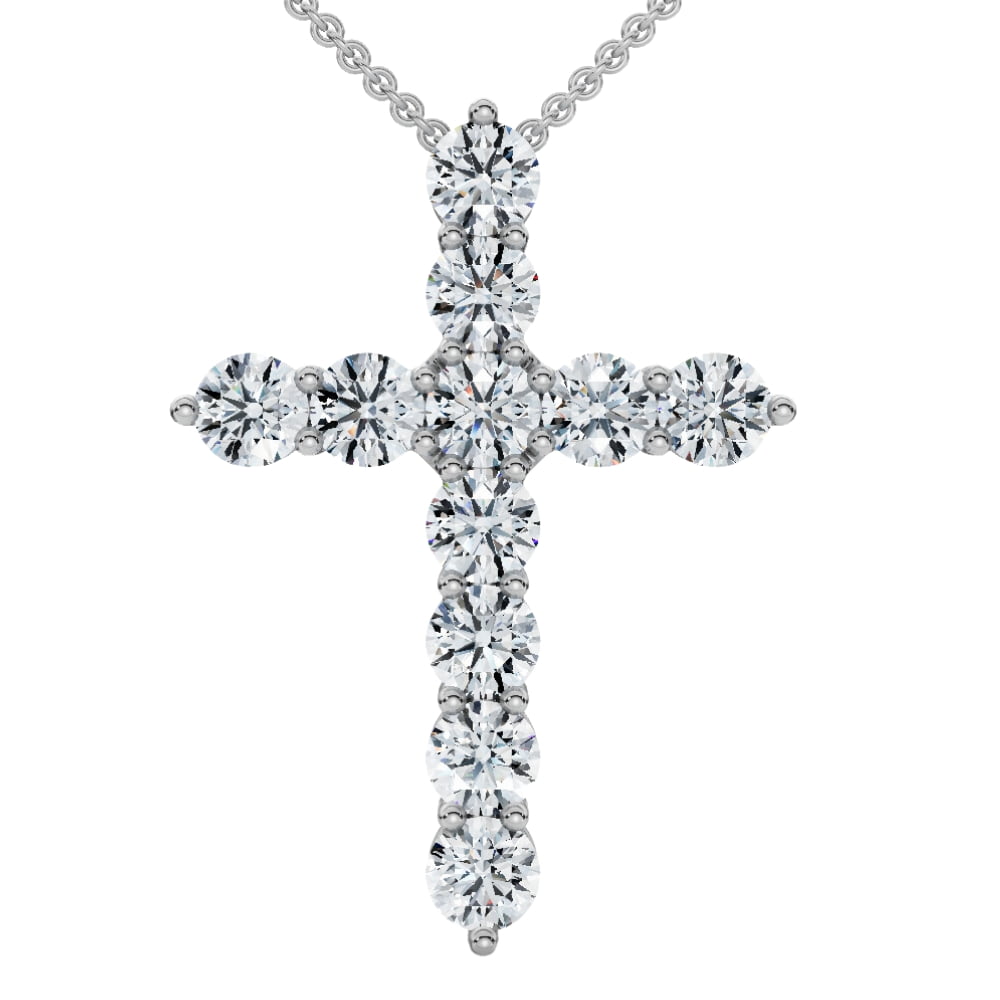 Pompeii 1.25Ct Diamond Cross 14k Gold 18" Necklace 1" Tall Lab Grown (F ...