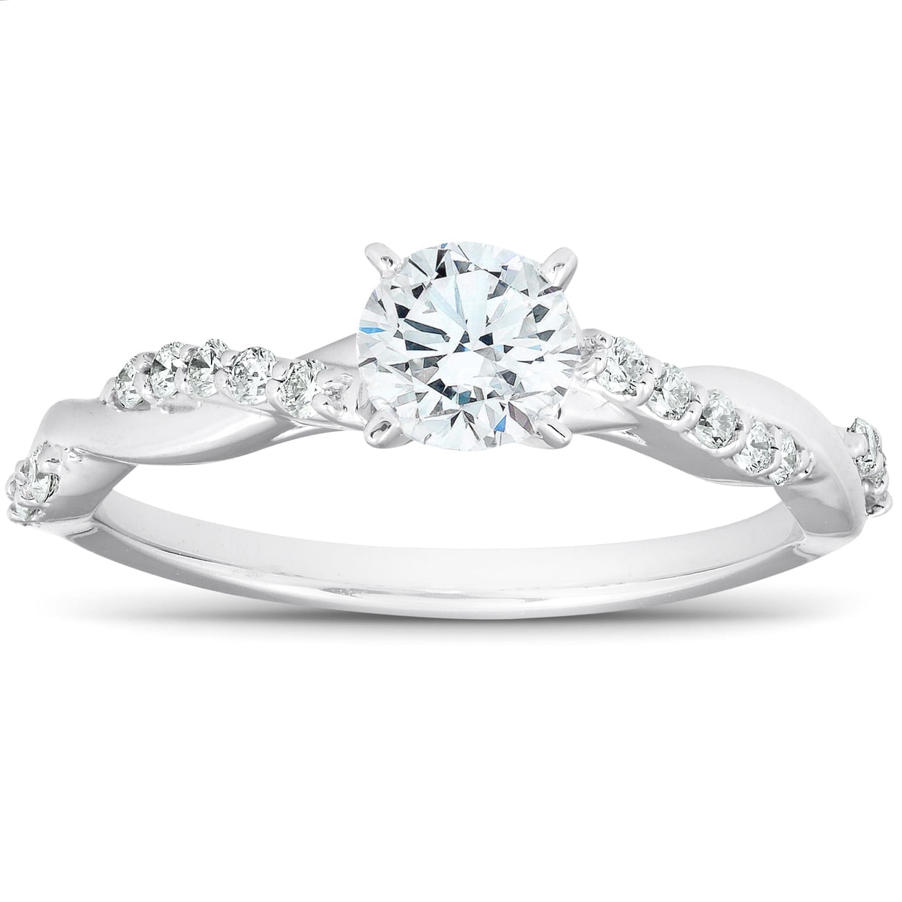 Pompeii3 1/2Ct Diamond Infinity Engagement Ring Women's 14k White Gold ...