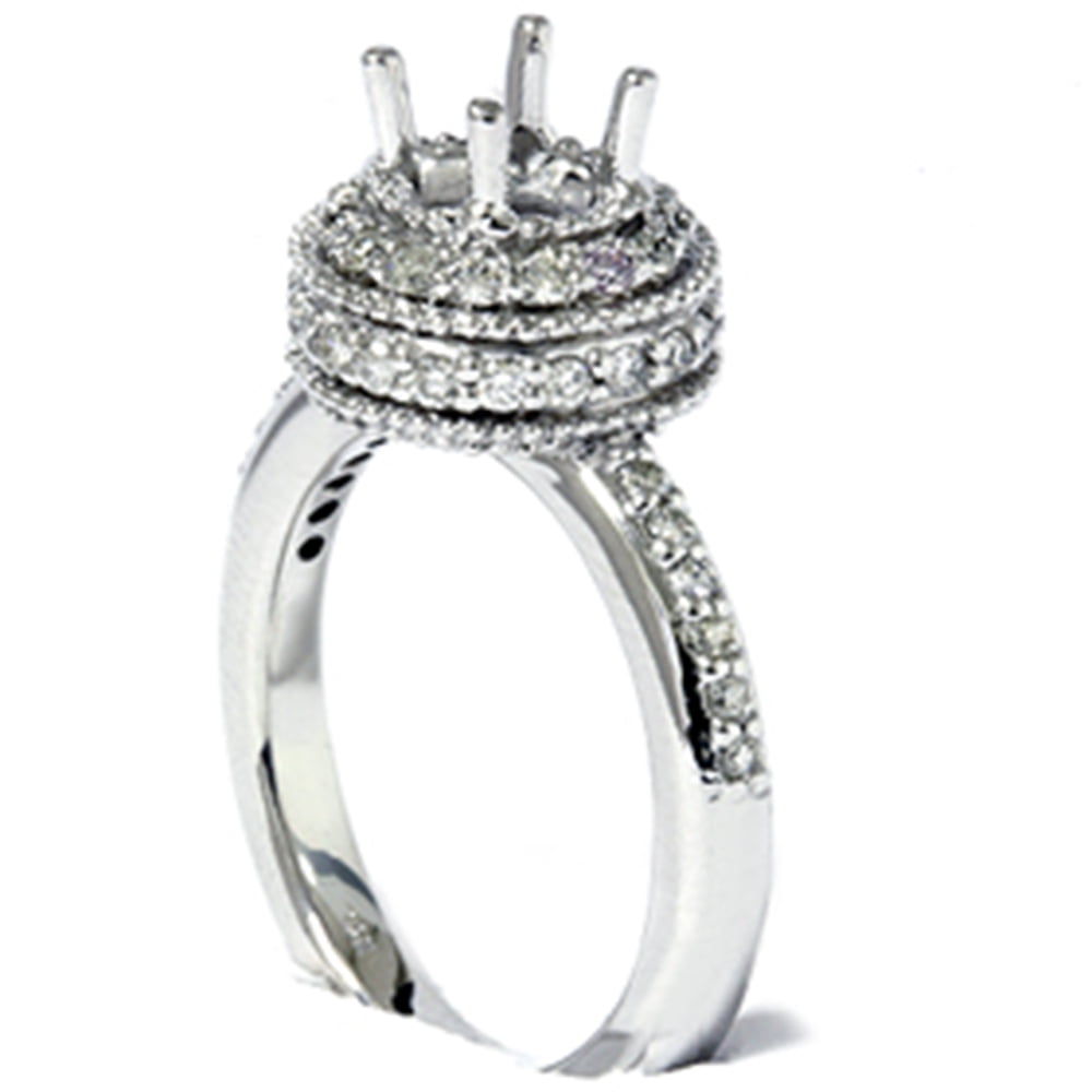 Pompeii3 1/2Ct Fancy Unique Semi Mount Engagement Ring Setting (G/H,I1 ...
