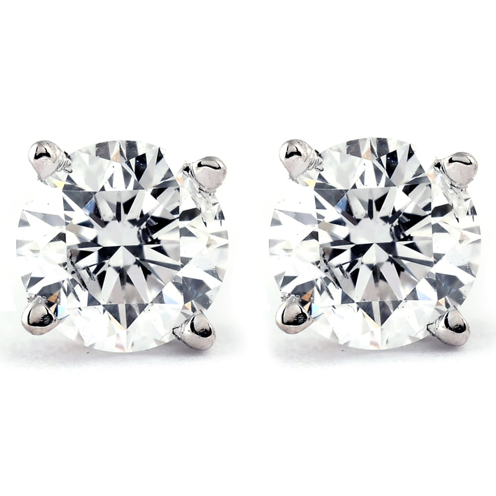 Pompeii 1/2 Ct TW Diamond Studs Available in 14k Yellow Gold (I/J,I2-I3 ...