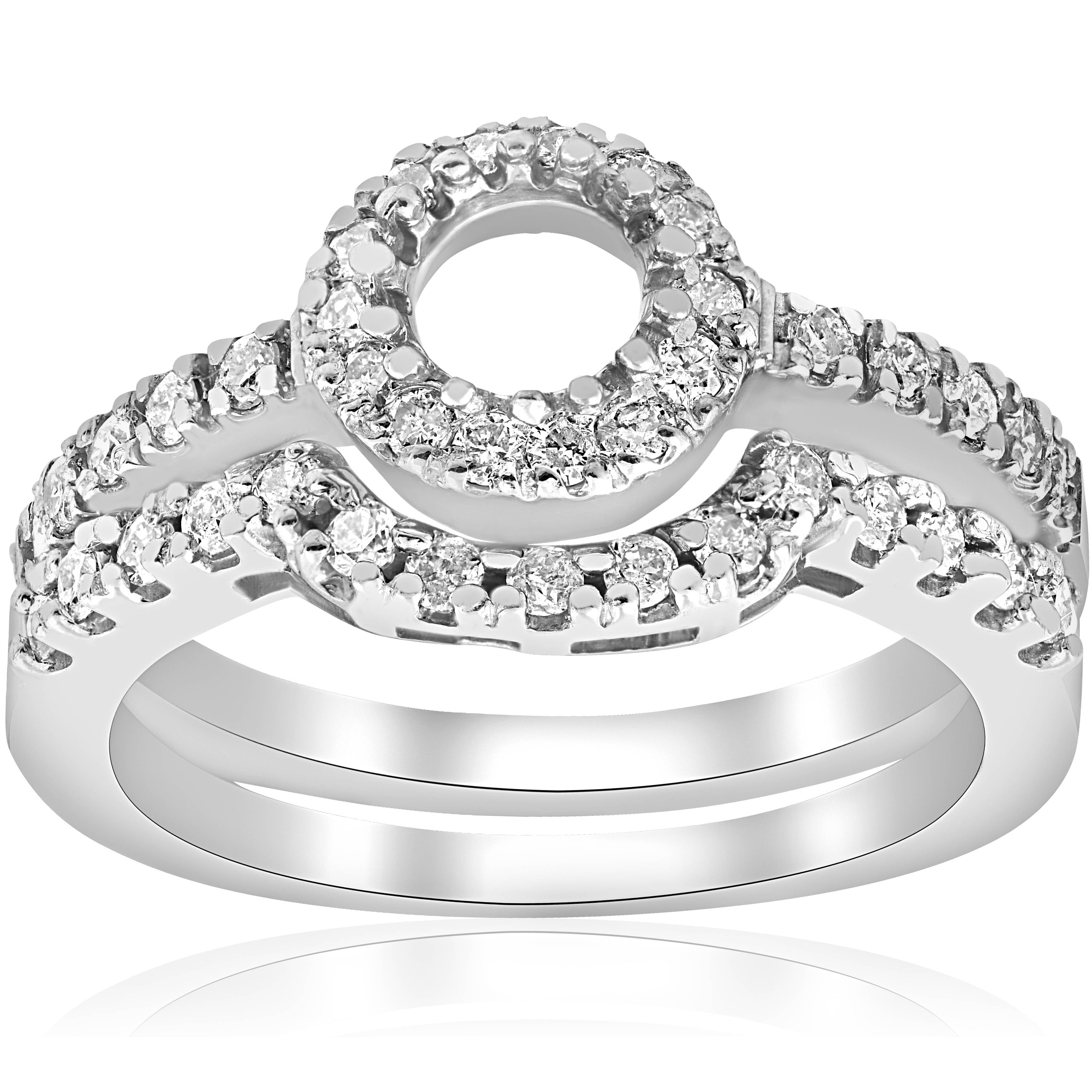 Pompeii 1/2ct White Gold Diamond Engagement 14K Ring Setting (G/H,I2 ...