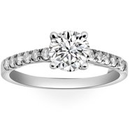 Pompeii 1 1/3 Ct Oval Diamond Vintage Halo Engagement Ring 14k White Gold Lab Grown - Walmart.com