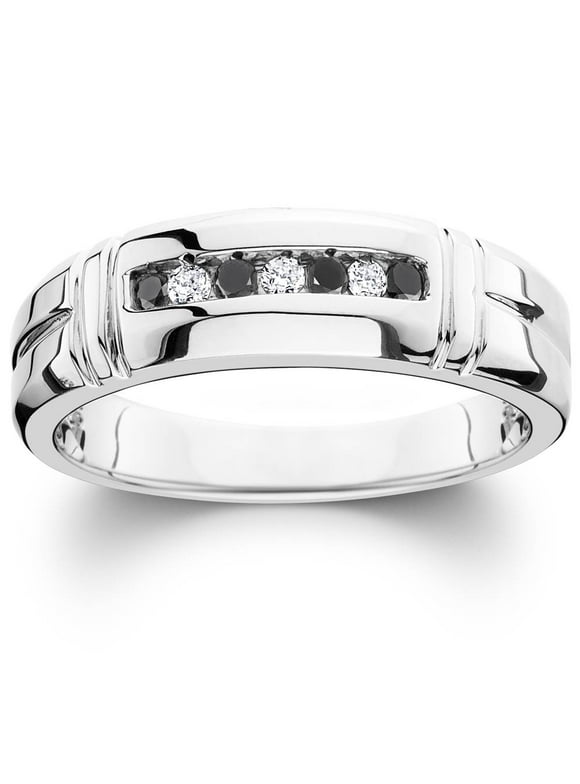 Black Diamond Mens Wedding Ring