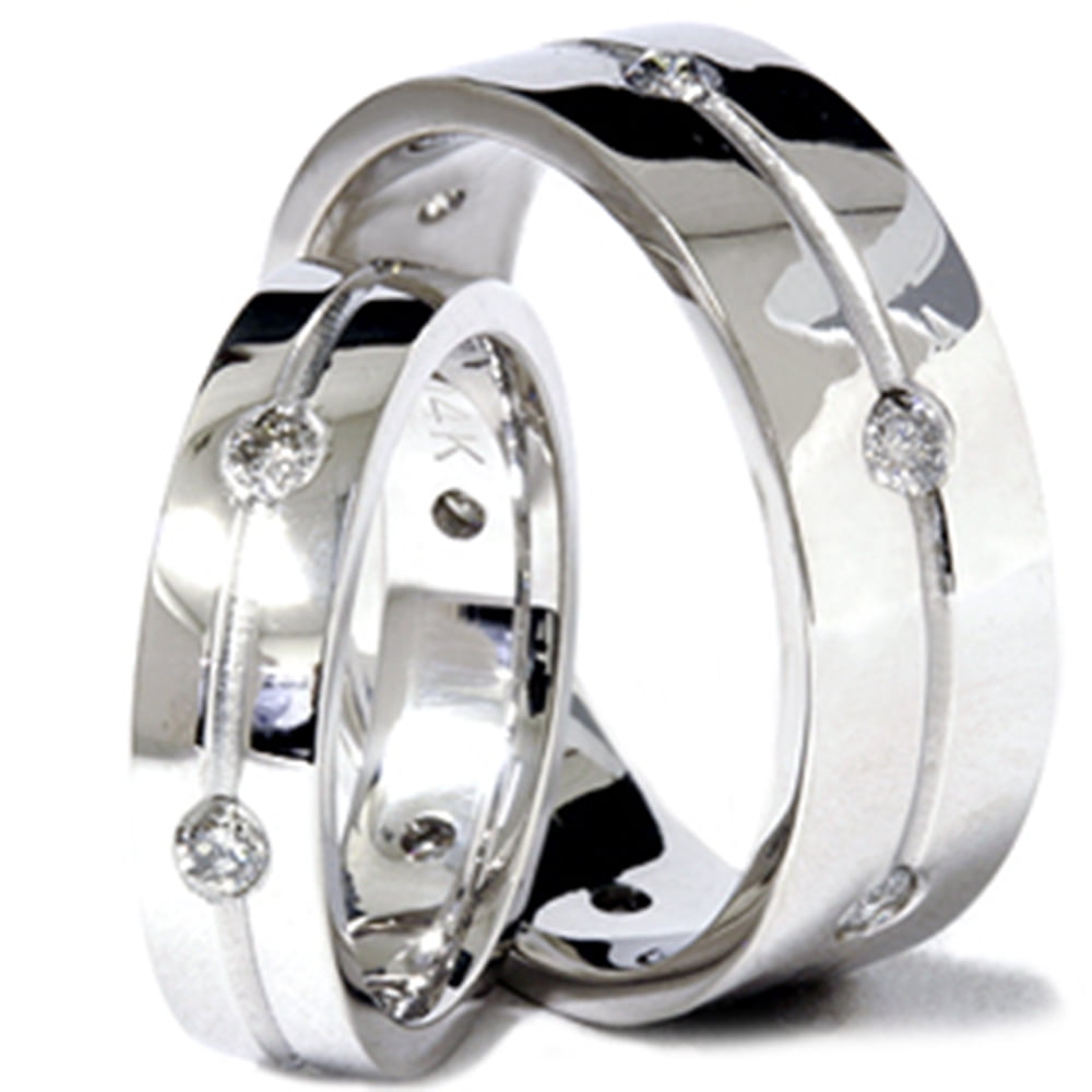 Pompeii3 1ct Matching His Hers Diamond Comfort Wedding Bands - Walmart.com