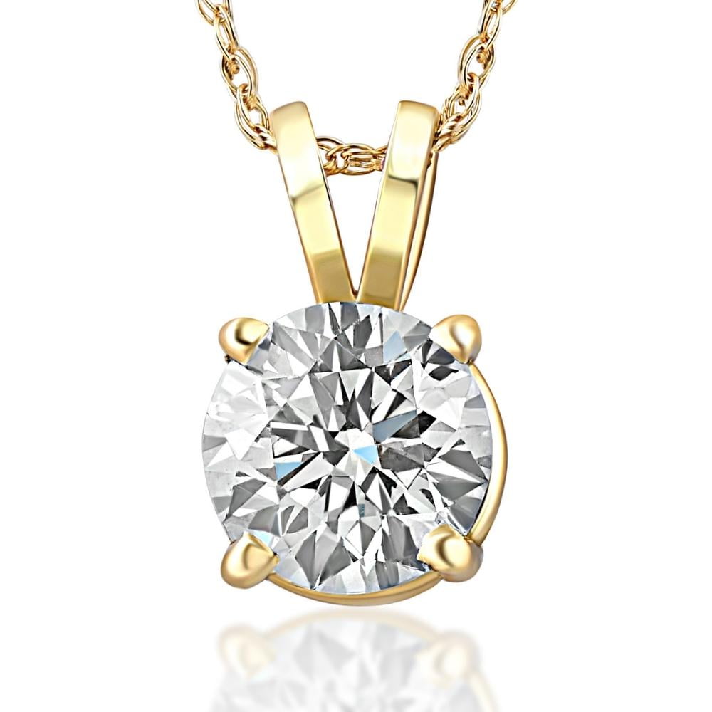 Pompeii 1/4 - 2 Ct T.W. Natural Diamond Solitaire Pendant in 14k White ...