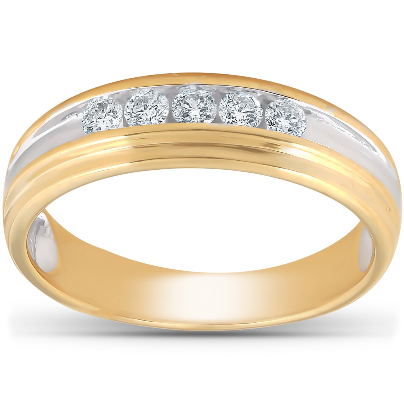 Pompeii3 1/4 Ct Diamond Mens Wedding Ring 10k Yellow Gold - Walmart.com