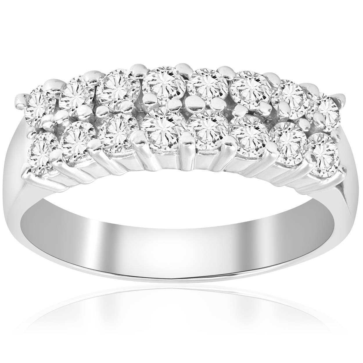 Pompeii3 1 5/8ct Diamond Anniversary Wedding White Gold Ring 14K ...