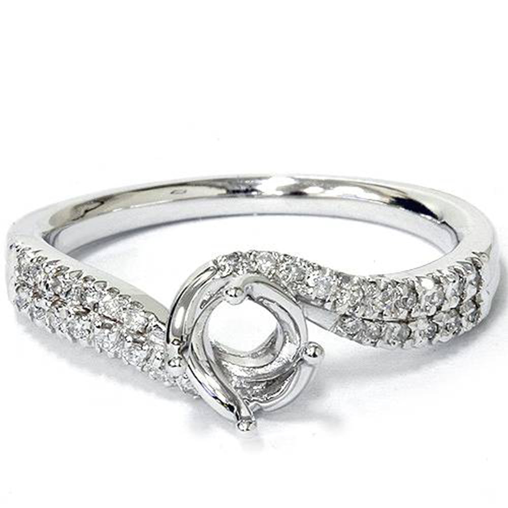 Pompeii3 1/5Ct Diamond Twist Engagement Ring Setting 14K White Gold (G ...