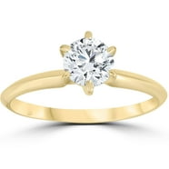 Pompeii3 3Ct Princess Cut Diamond Solitaire Engagement Ring 14k Gold Lab Grown Square Shaped ...
