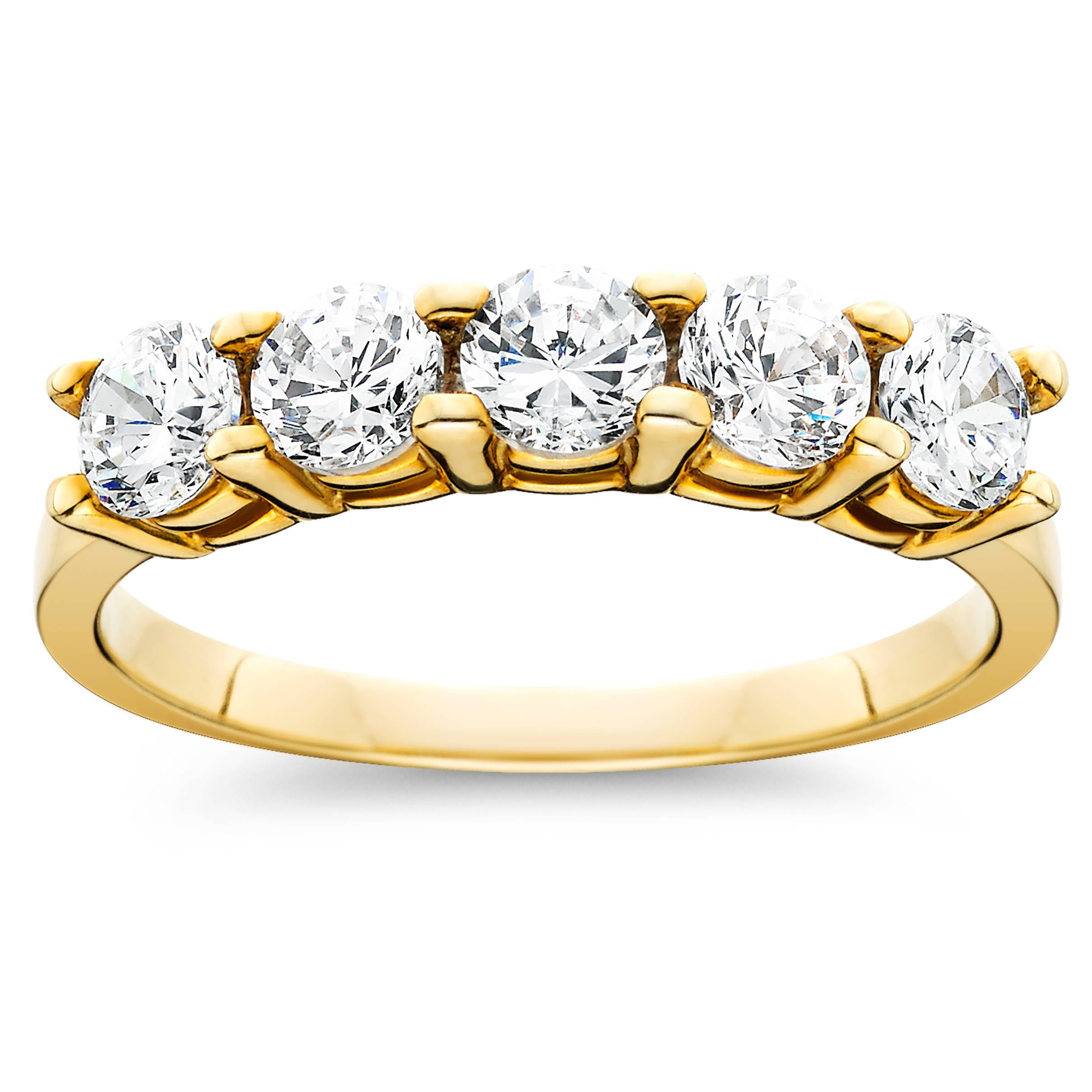 Pompeii 1ct Five Stone Diamond Ring 14K Yellow Gold (G/H,SI2) - Walmart.com
