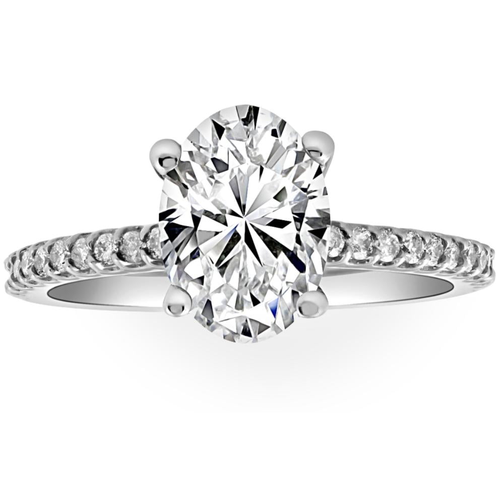 Pompeii3 2 1/2Ct Oval Lab Grown Diamond Engagement Ring in 14k White or Yellow Gold - Walmart.com