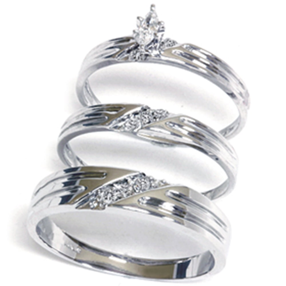 Pompeii3 Diamond Matching Mens Womens Engagement Wedding Ring Bridal ...