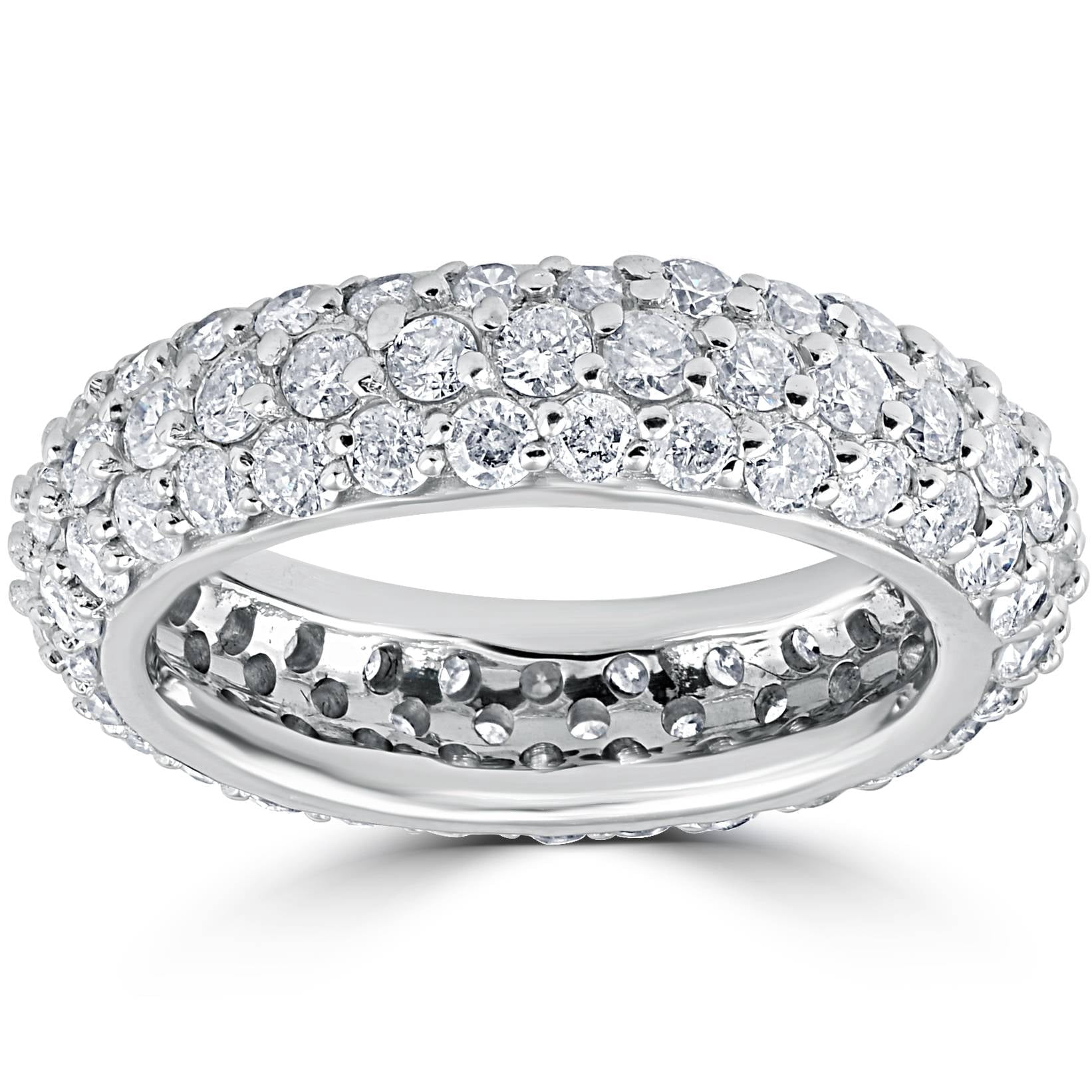 Pompeii3 2 1/6Ct Pave Diamond Eternity Wedding Anniversary Ring 14k ...