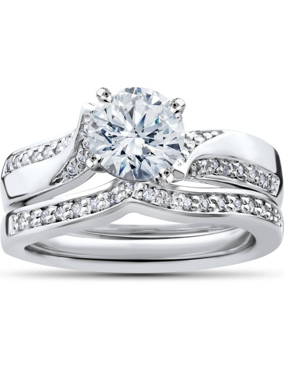 Pave Twist Engagement Ring
