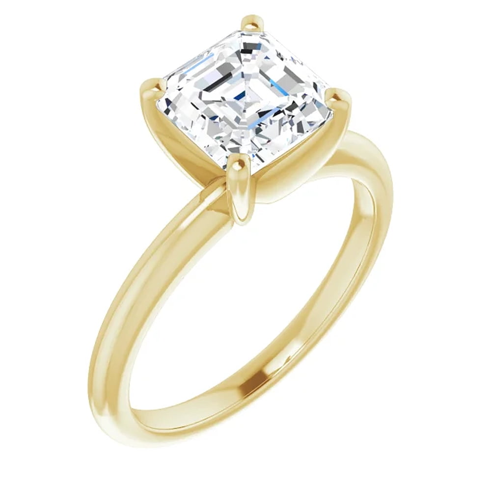 Pompeii3 Fine Jewelry - 3Ct Asscher Solitaire Moissanite Engagement ...